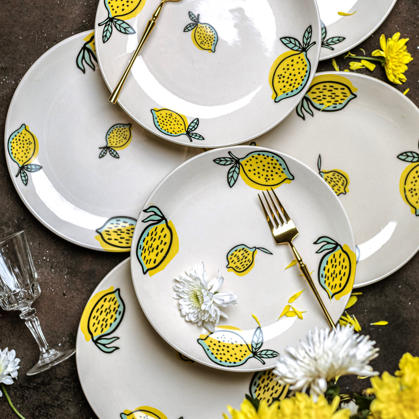 Zesty Lime Printed Ceramic Dinner Plates | Amalfiee – Amalfiee Ceramics