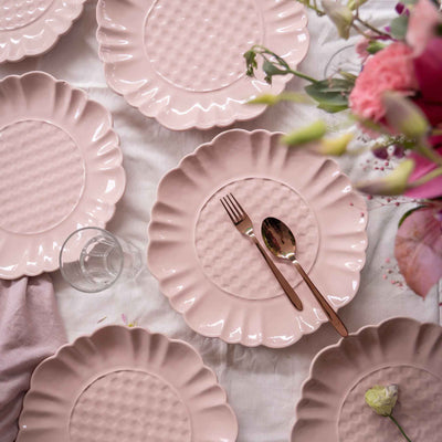 Blush Pink Artisanal Ceramic Dinner Plates – Amalfiee Ceramics