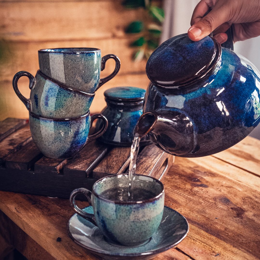 Aadhira Ceramic Tea Set of 15 pcs – Amalfiee Ceramics