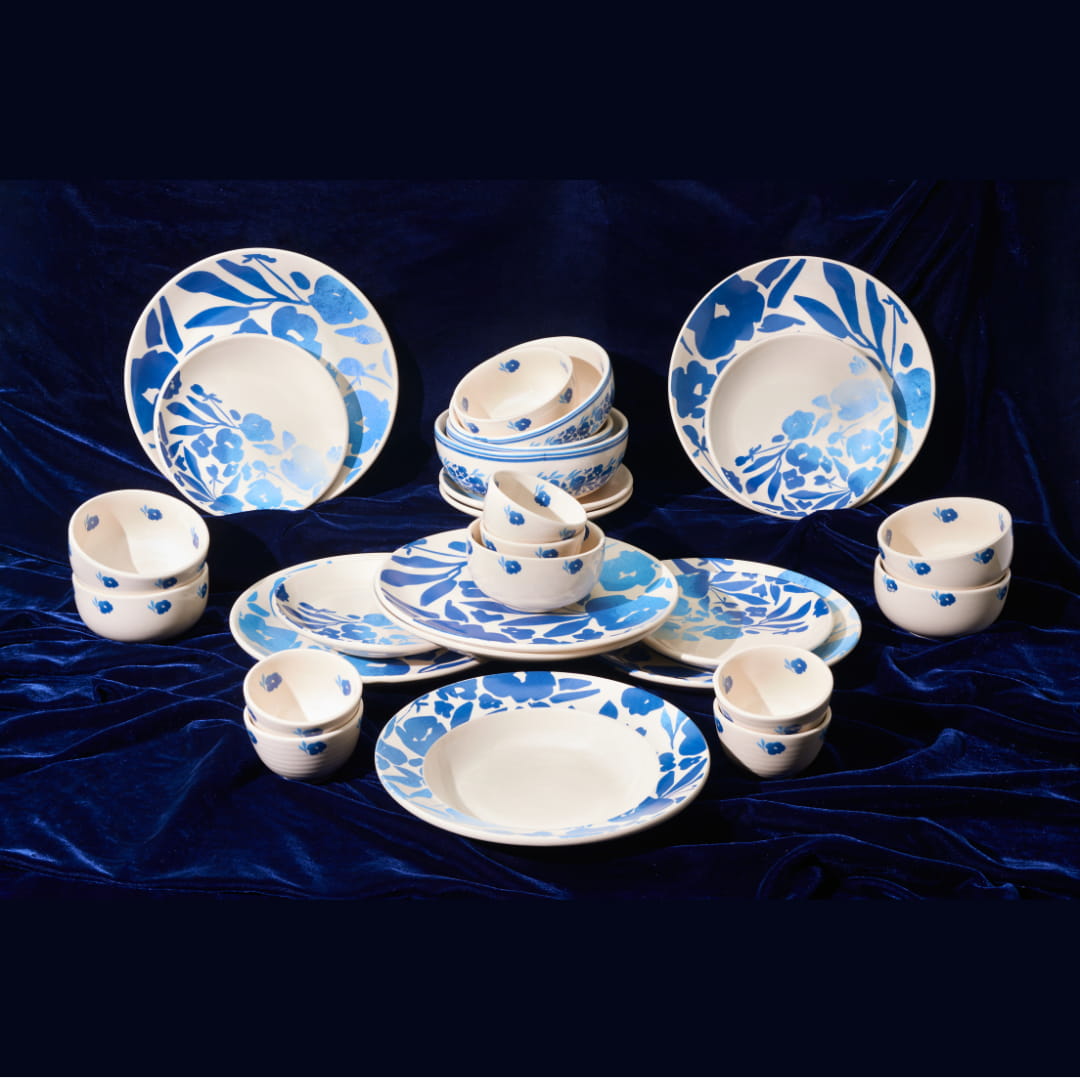 Blue Ivy Ceramic Dinner Set of 12 pcs – Amalfiee Ceramics