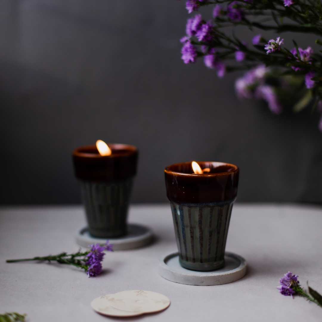 Popsicle Exclusive Blue Ceramic Glass Scented Candles – Amalfiee Ceramics