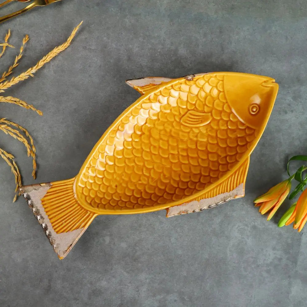 Swarn Handmade Exclusive Ceramic Fish Platter Amalfiee_Ceramics ...