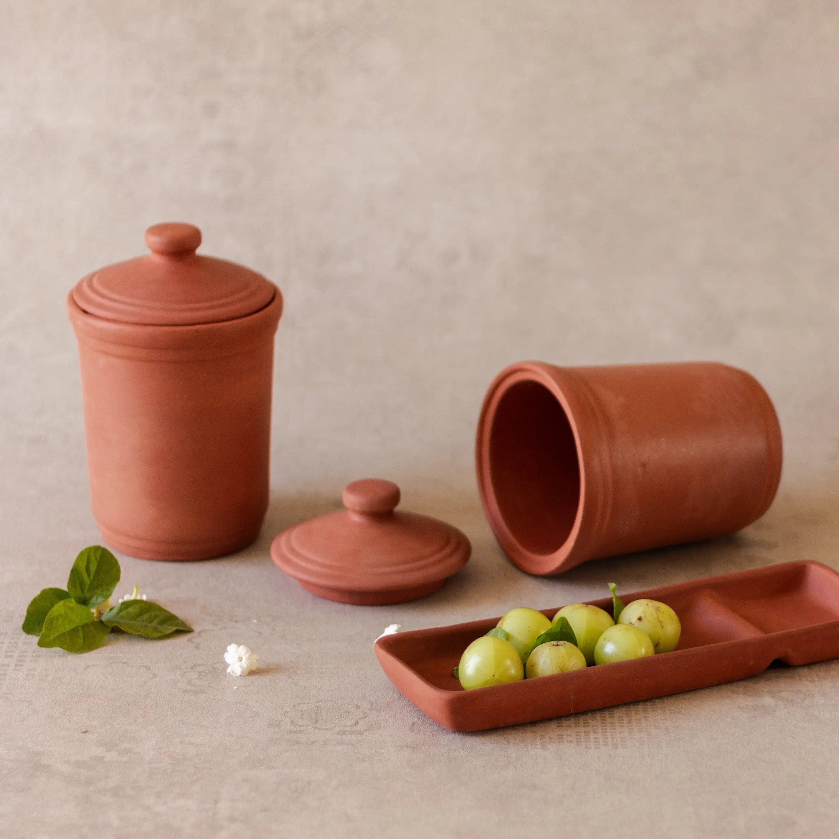 Terracotta Small Container and Tray set Amalfiee Ceramics